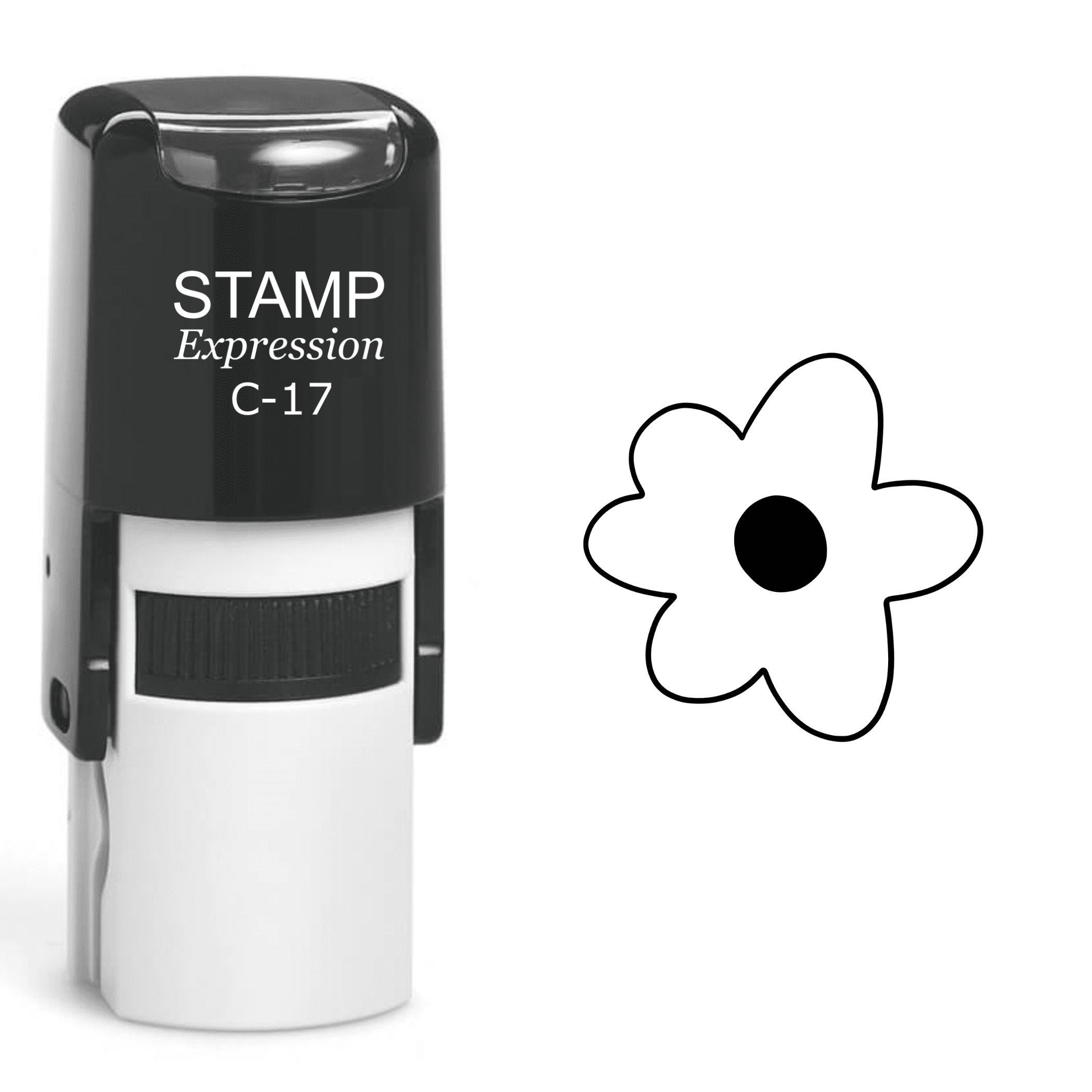 stampexpression - Flower Self Inking Rubber Stamp - Black Ink (A-61134 ...