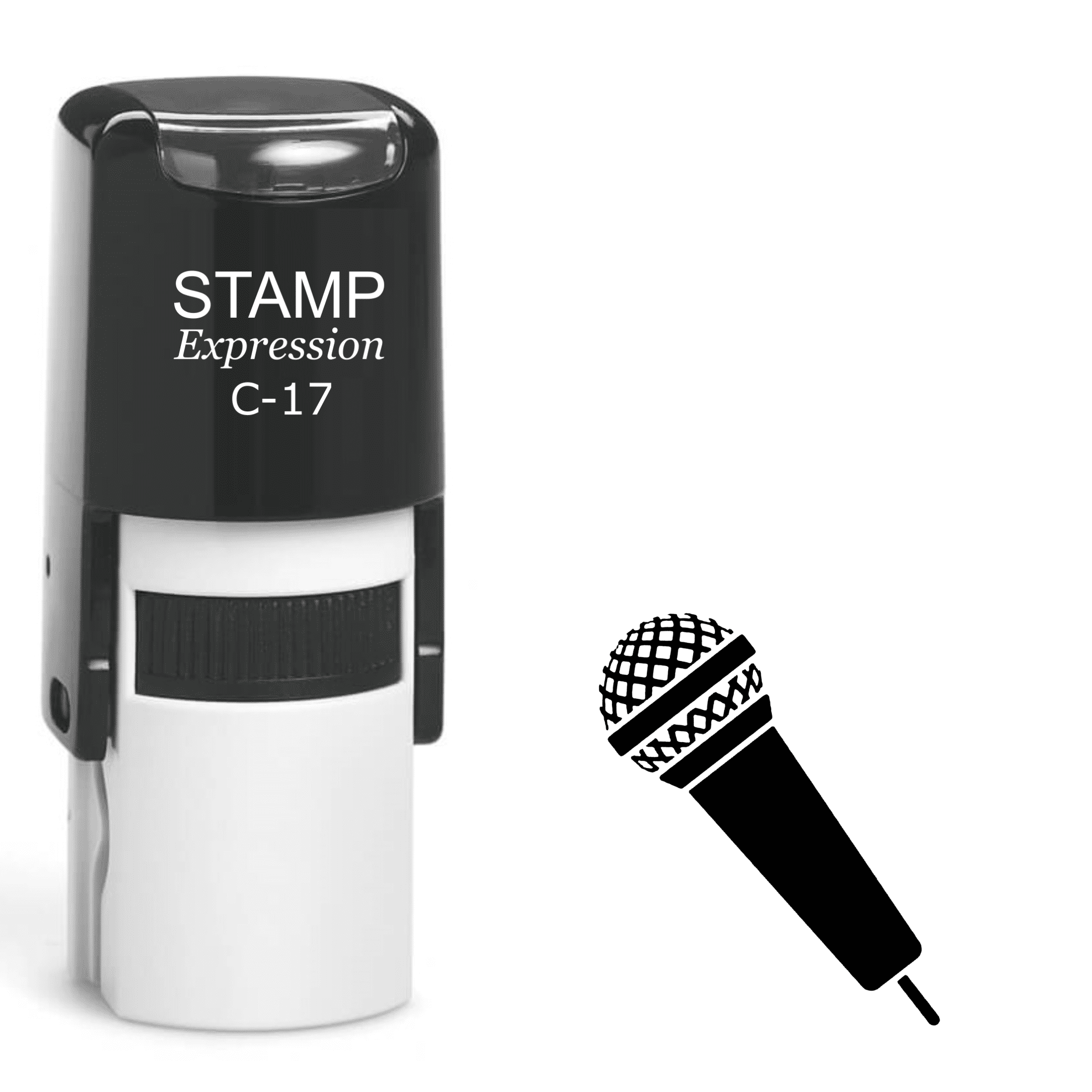 stampexpression - Microphone Self Inking Rubber Stamp - Black Ink (A ...