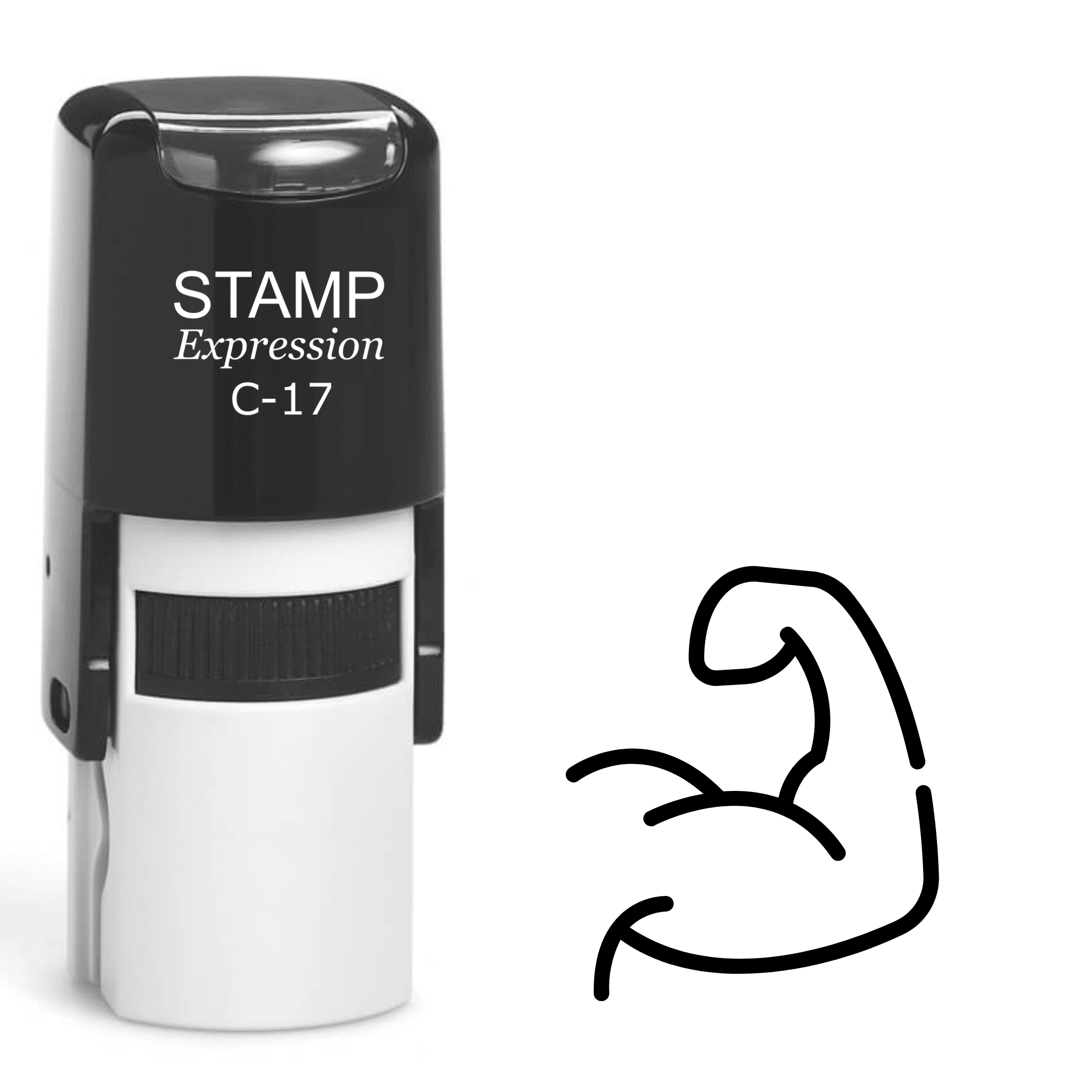 stampexpression - Muscular Arm Self Inking Rubber Stamp - Black Ink (A ...