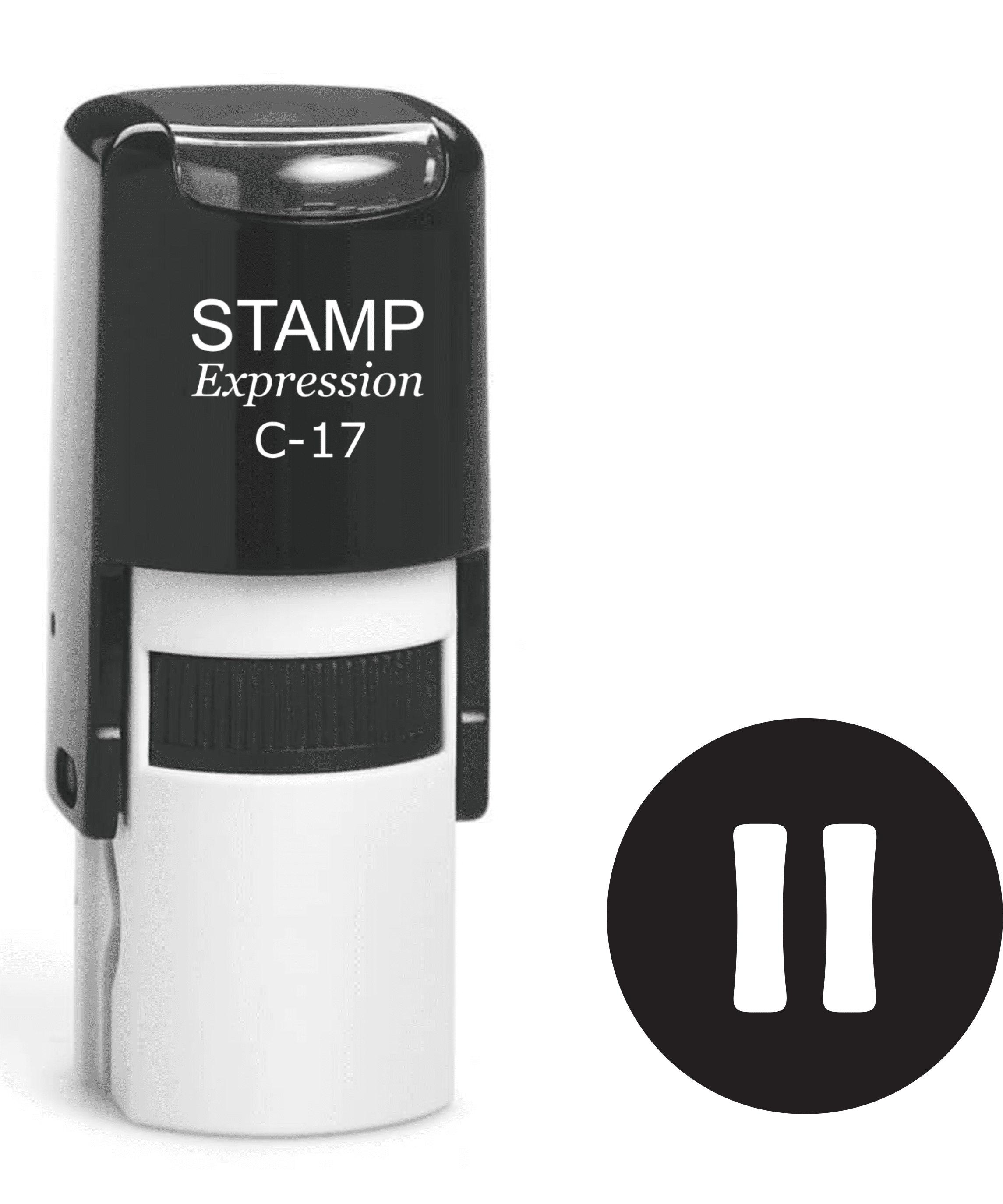 stampexpression - Pause Icon Self Inking Rubber Stamp - Black Ink (A ...