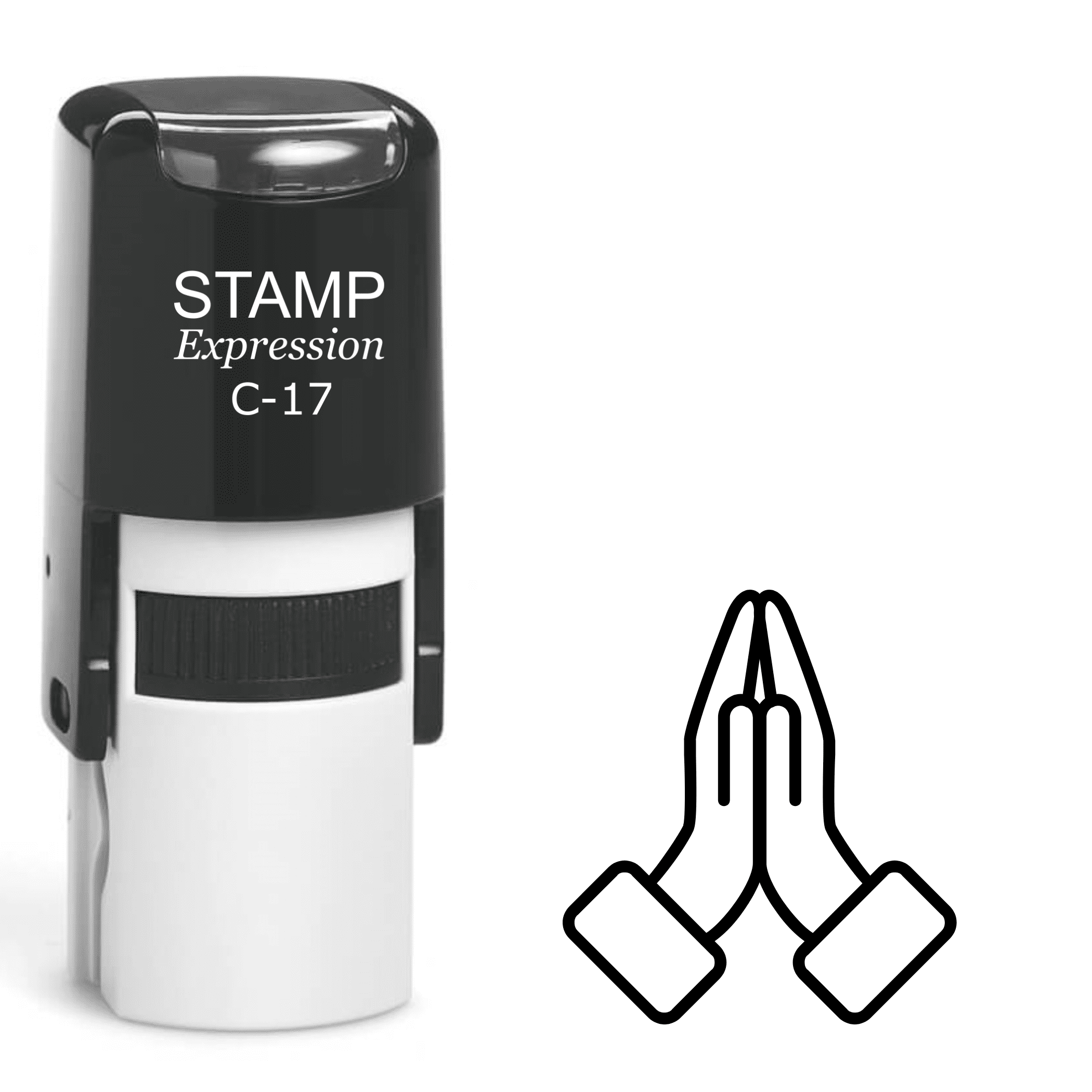 stampexpression - Prayer Hands Self Inking Rubber Stamp - Black Ink (A ...