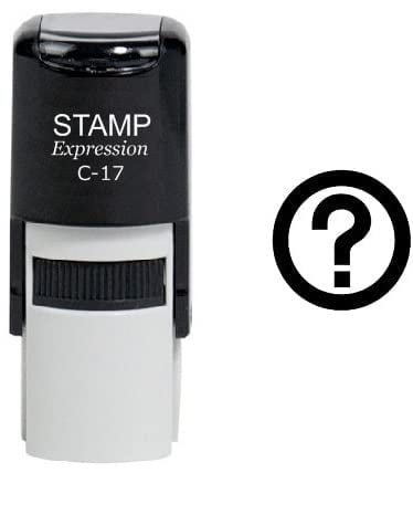 stampexpression - Question Mark Button Self Inking Rubber Stamp - Black ...