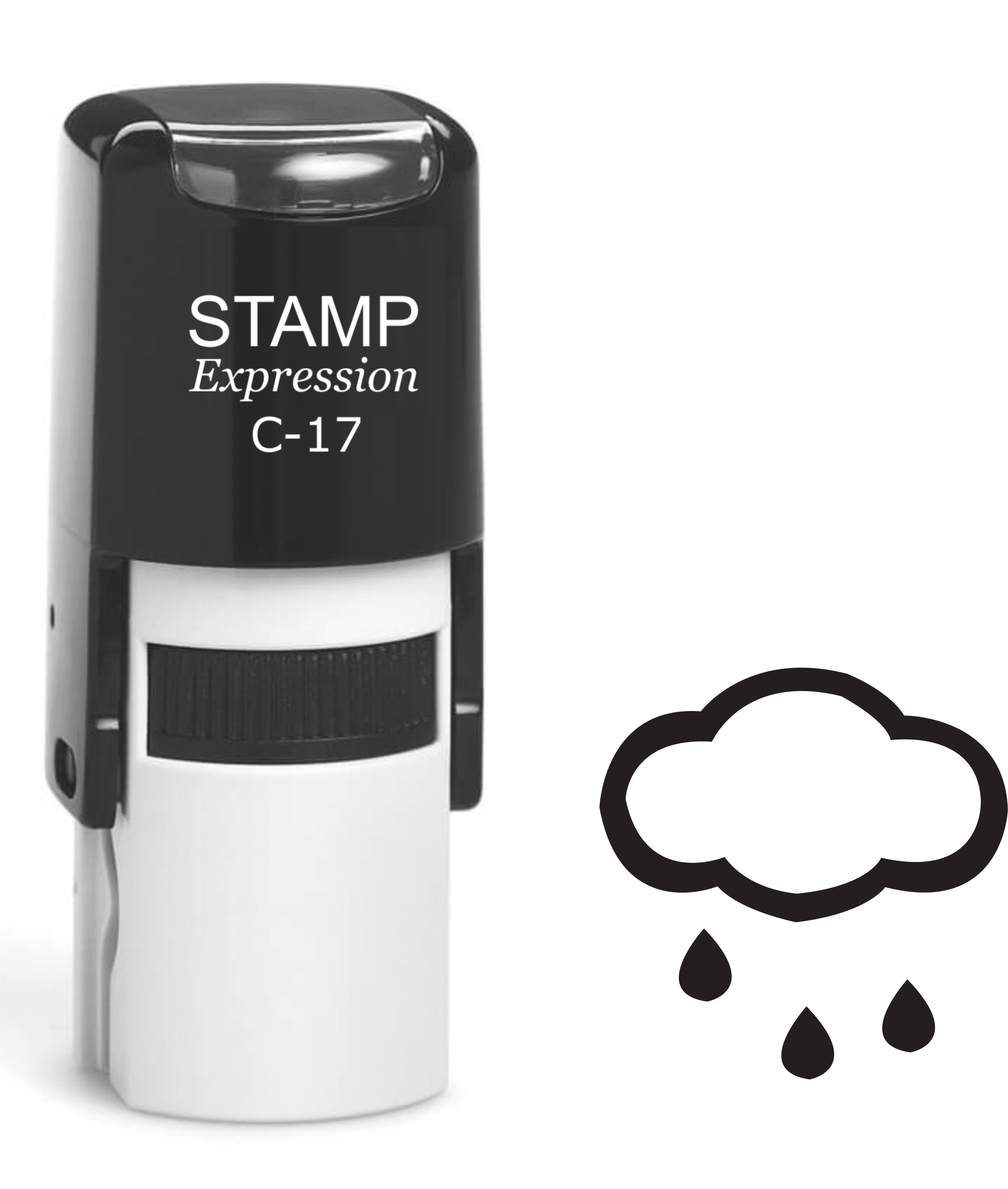 stampexpression - Raining Cloud Self Inking Rubber Stamp - Black Ink (A ...
