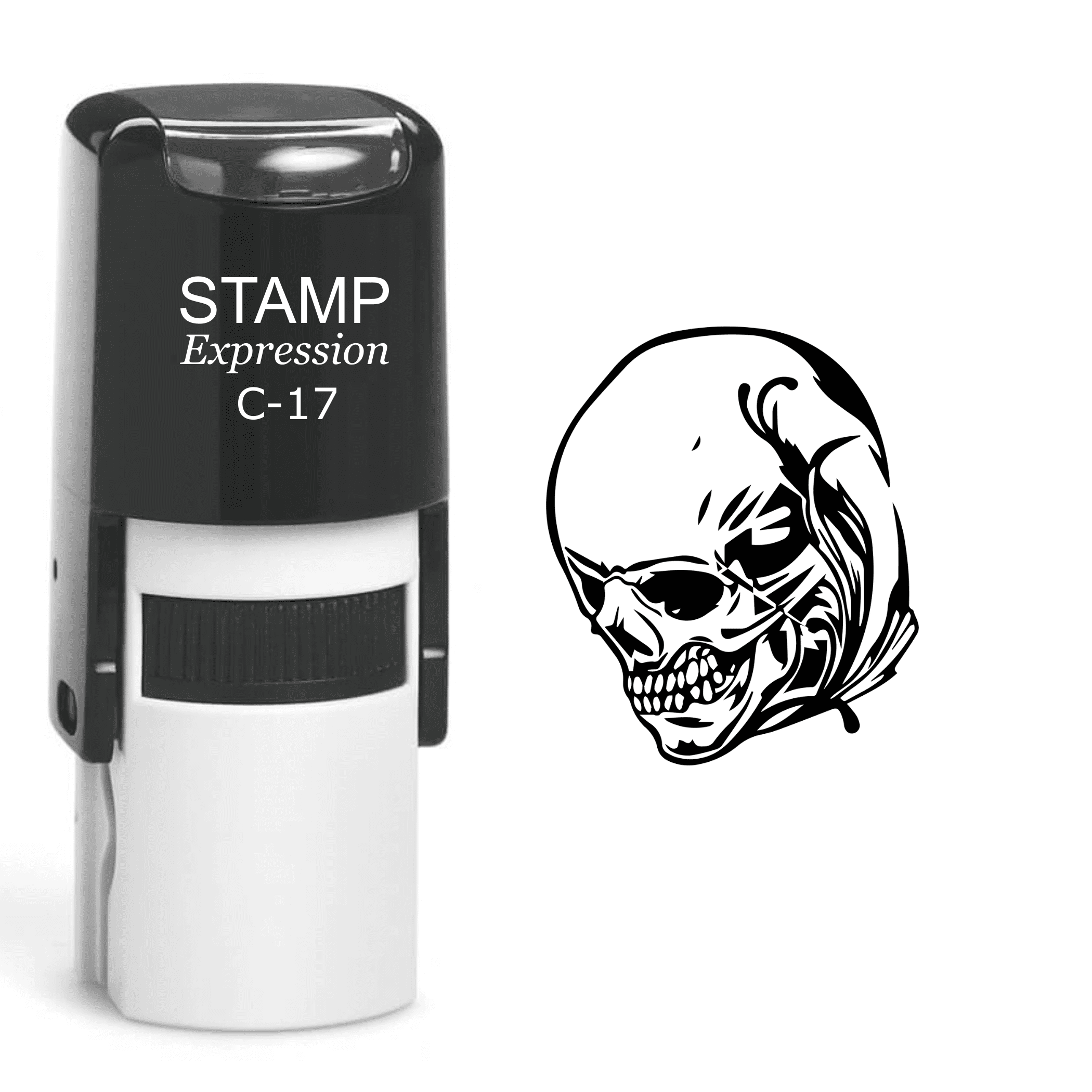 stampexpression - Skull Self Inking Rubber Stamp - Black Ink (A-60504 ...