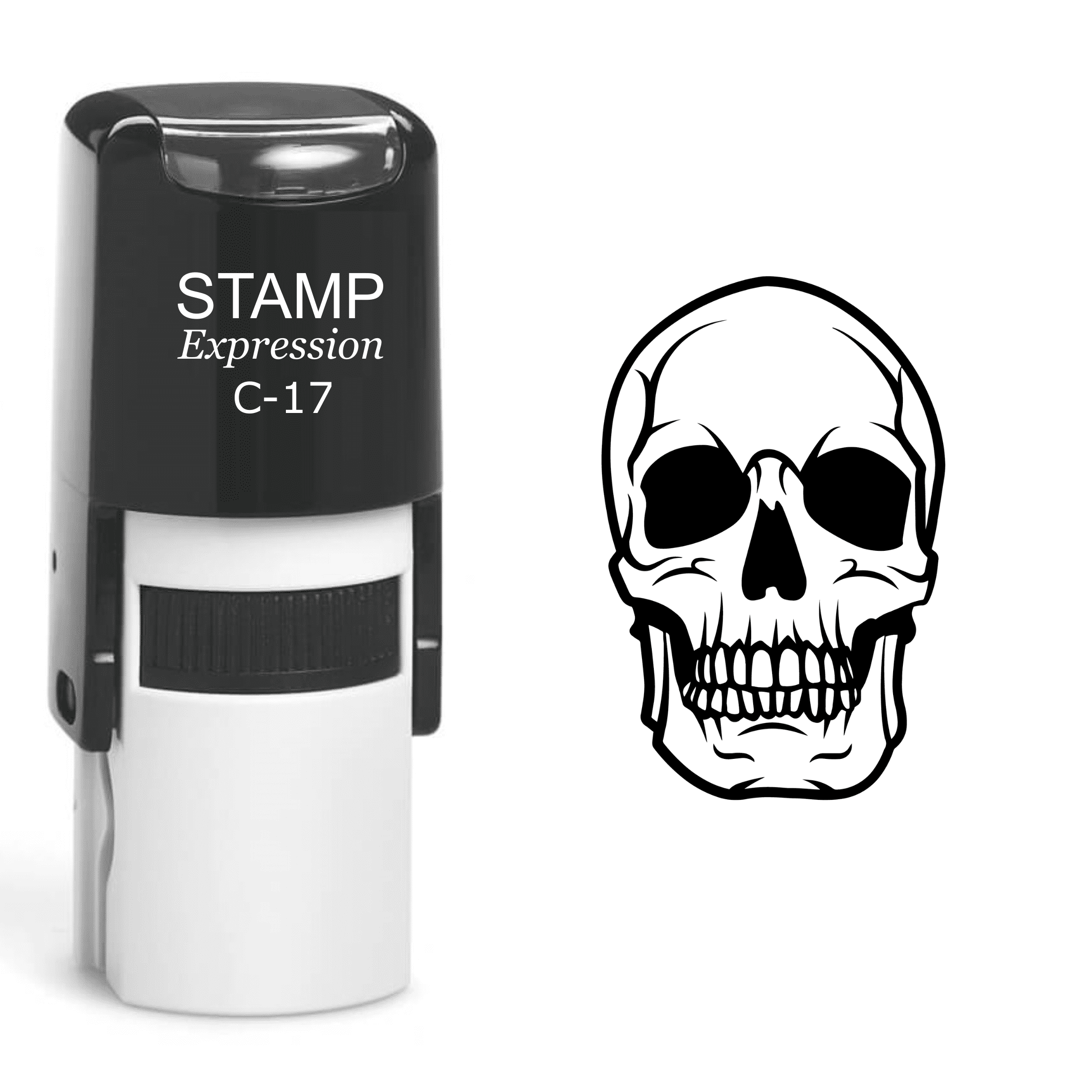 stampexpression - Skull Self Inking Rubber Stamp - Black Ink (A-60517 ...