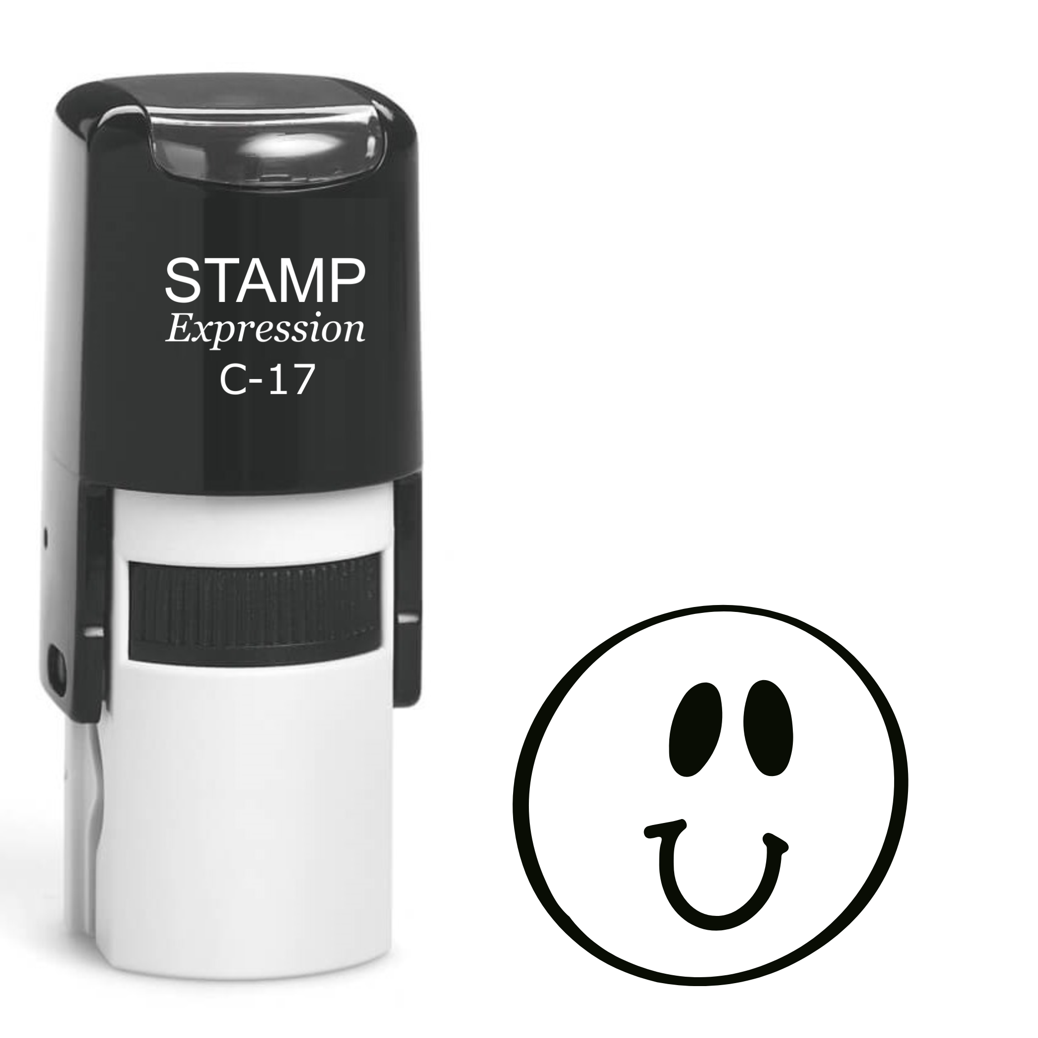 stampexpression - Smiley Face Self Inking Rubber Stamp - Black Ink (A ...