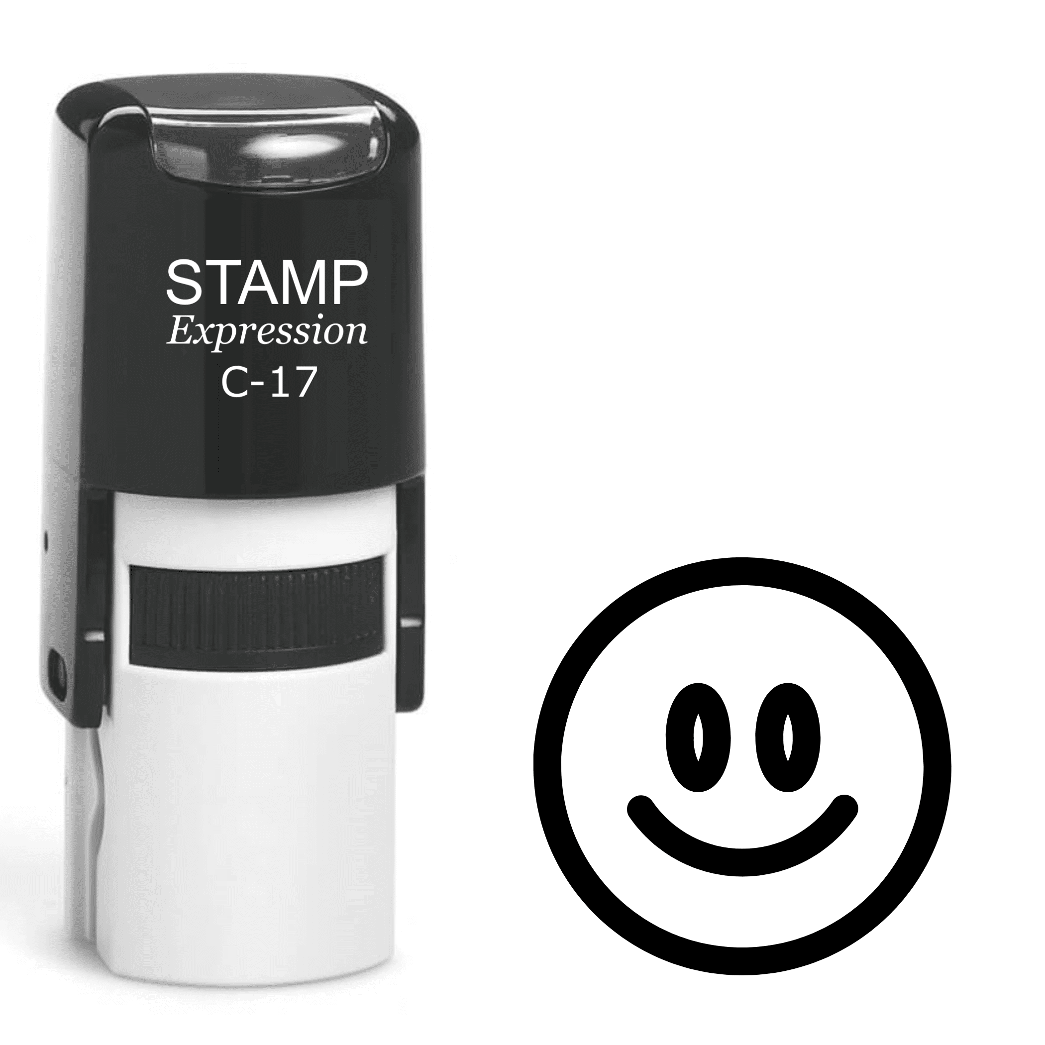 stampexpression - Smiley Face Self Inking Rubber Stamp - Black Ink (A ...