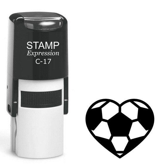 stampexpression - Soccer Heart Self Inking Rubber Stamp - Black Ink (A ...