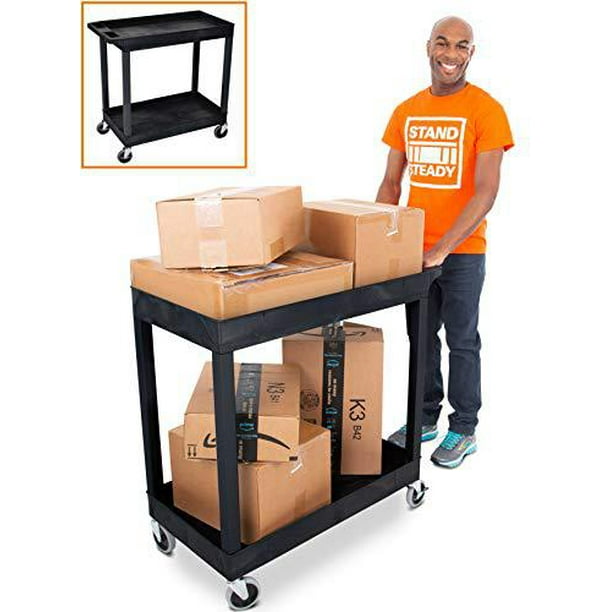stand steady original tubstr 2 shelf utility cart/service cart - heavy ...