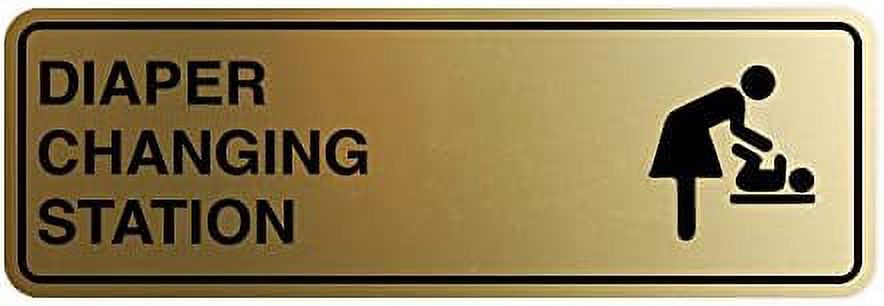 standard diapers changing station sign (brushed gold) - small - Walmart.com