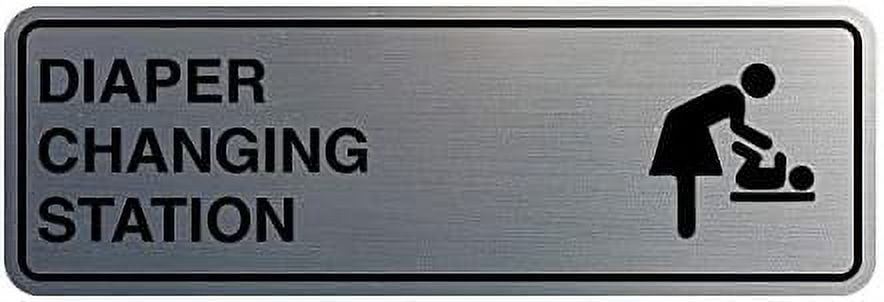 standard diapers changing station sign (brushed silver) - small ...