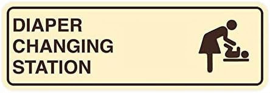 Standard Diapers Changing Station Sign (Ivory/Dark Brown) - Medium ...