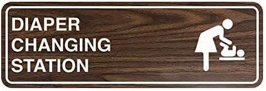 standard diapers changing station sign (walnut) - small - Walmart.com