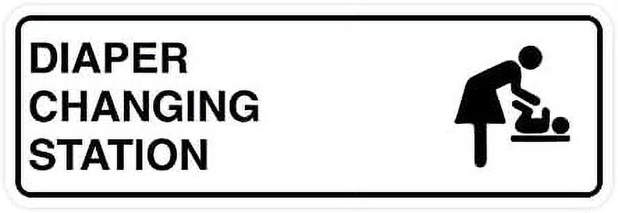standard diapers changing station sign (white) - small - Walmart.com