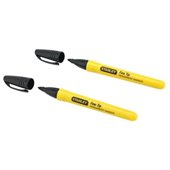 stanley marker pen fine tip black 2 pack, - Walmart.com