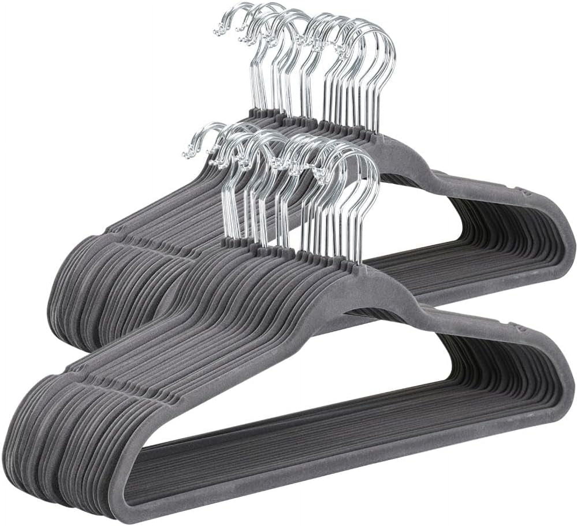 staple 100 Pack Non Slip Velvet Hangers Heavy Duty Flocked Coat Suit ...