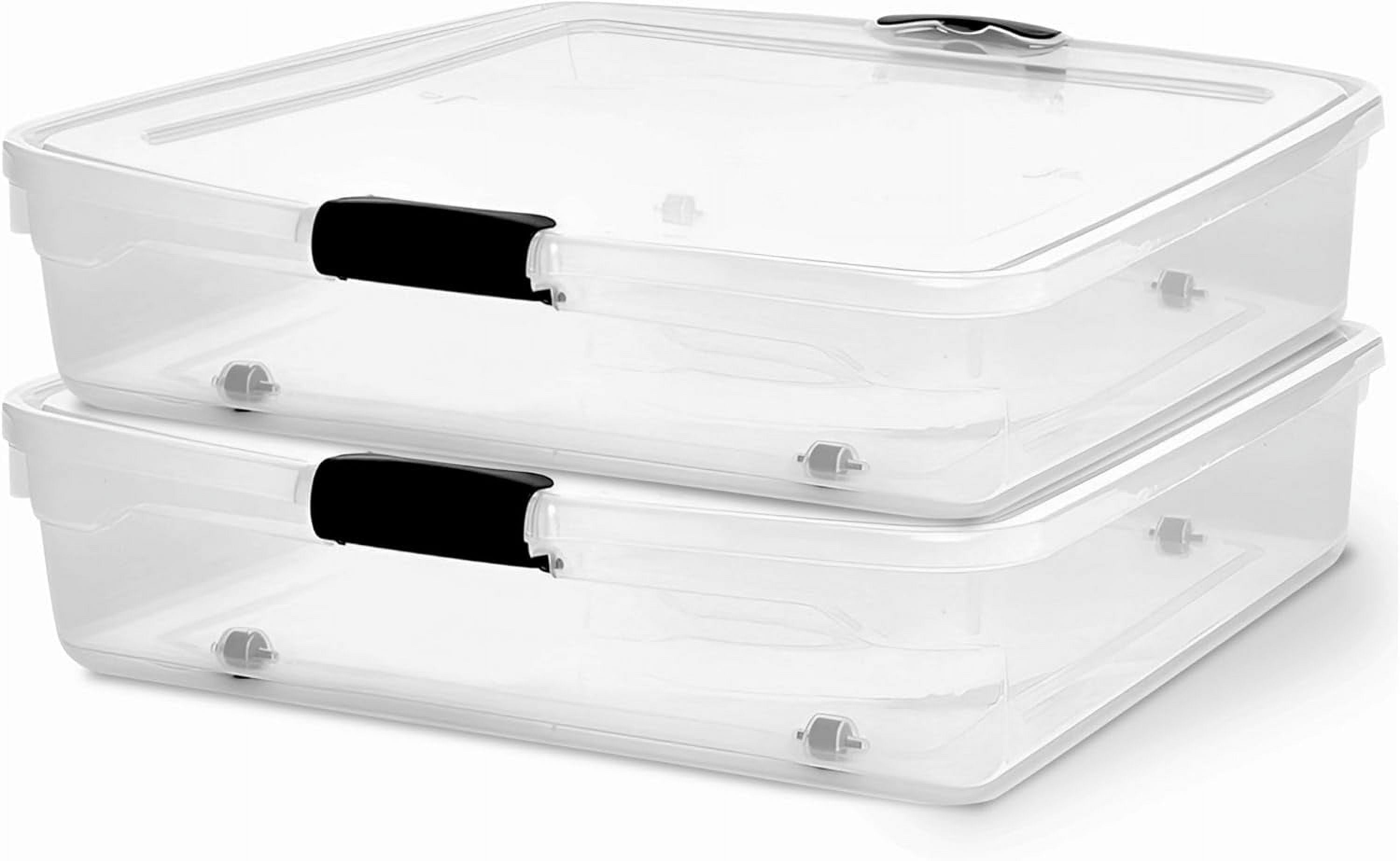 staple 2-Pack Under Bed Storage, Clear Plastic Containers with Lids, 56 ...