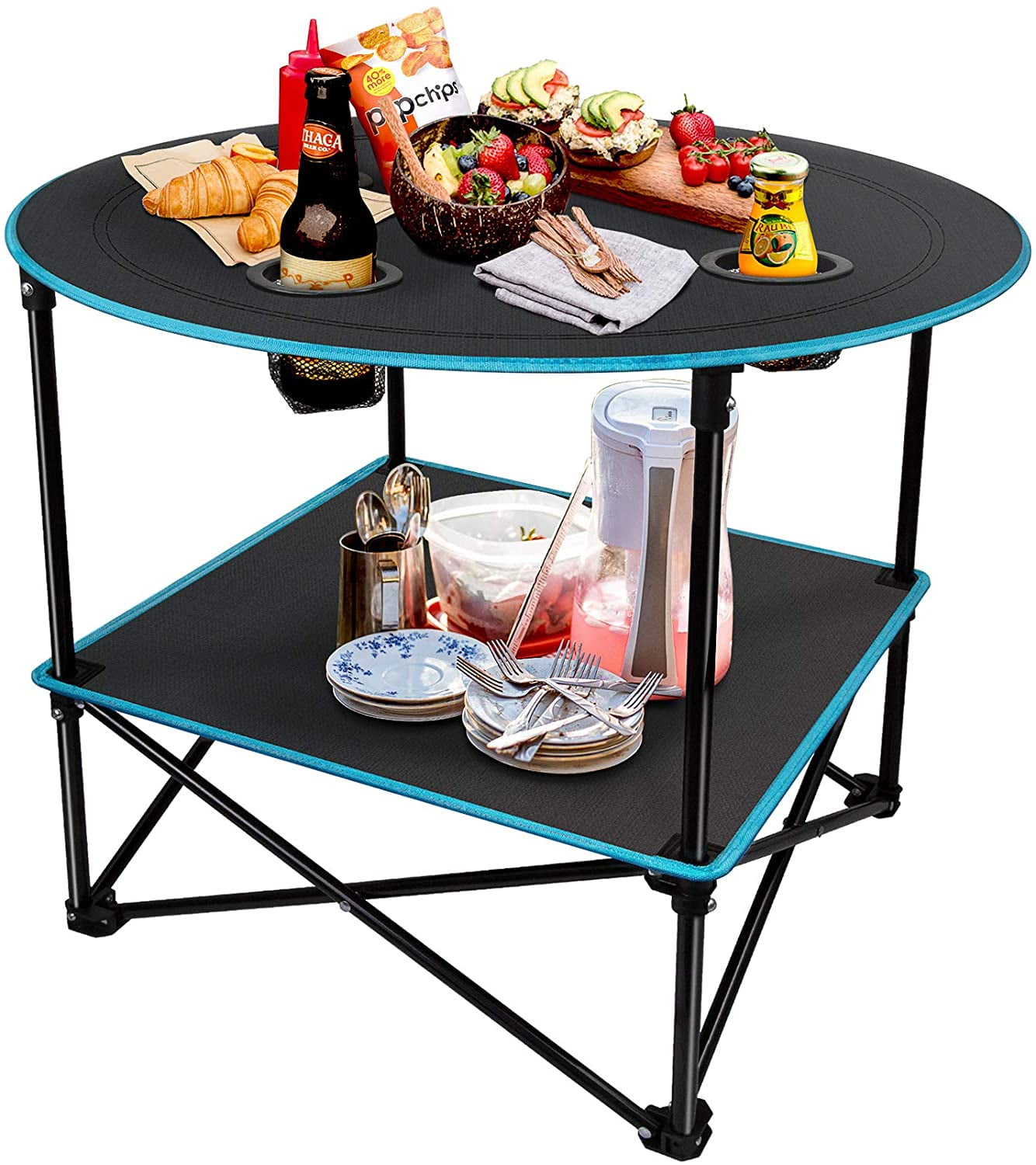 staple Folding Camping Table Portable Picnic Table Tailgating Table ...