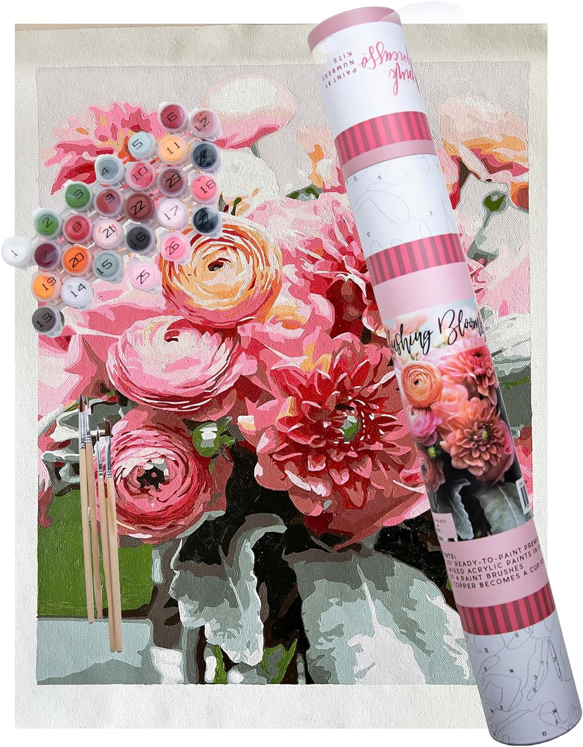 staple Kits Botanical Floral Paint by Number for Adults | DIY Canvas ...