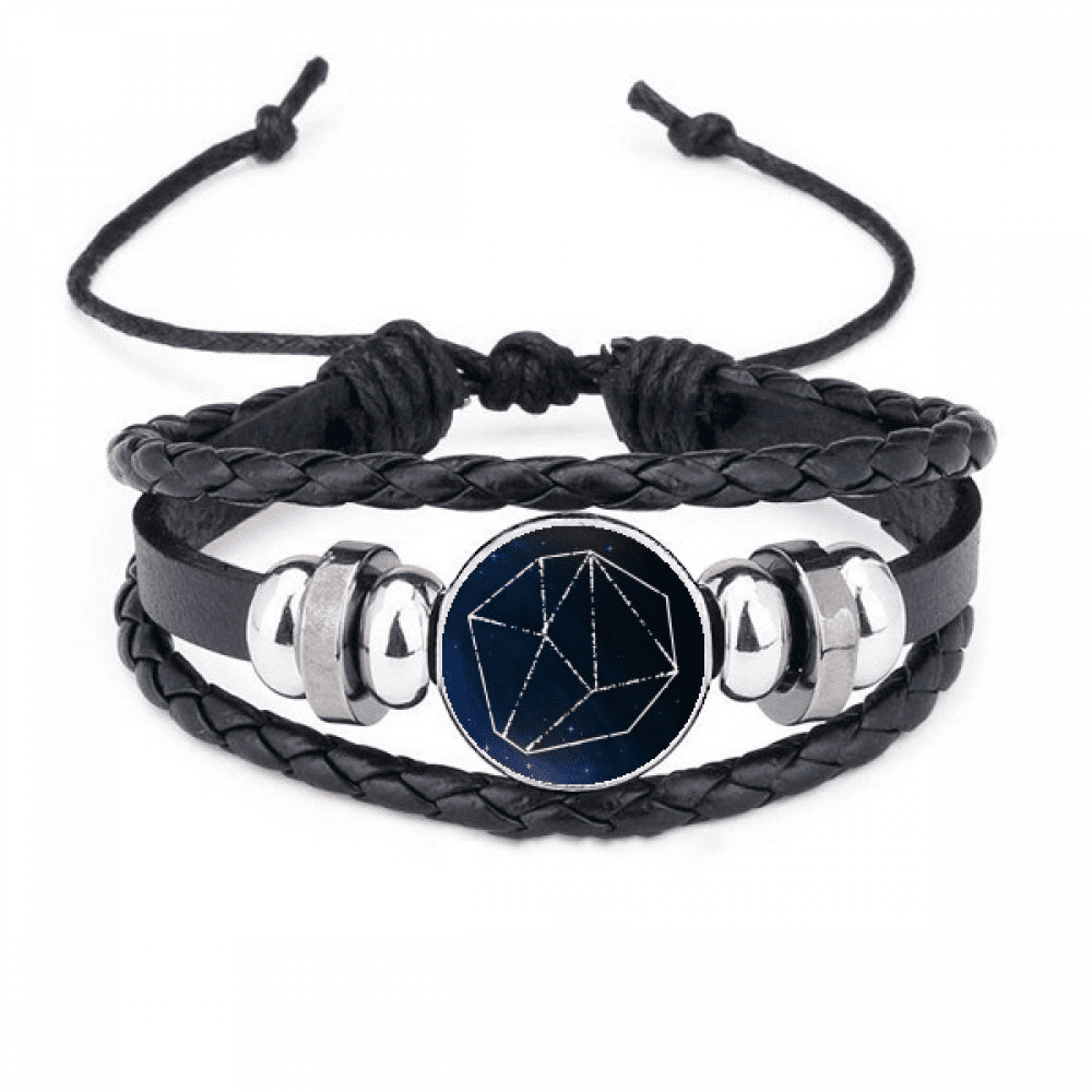 star blue crystal universe fantasy bracelet braided leather woven ...