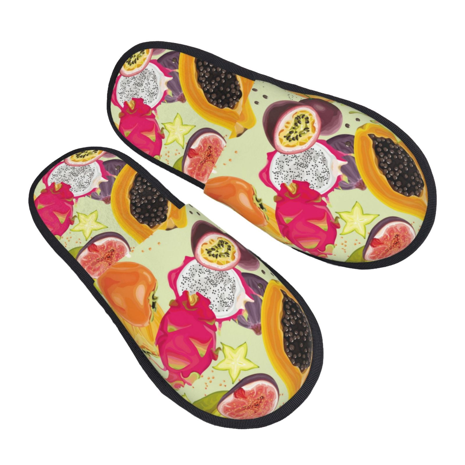 star fruit Papaya House Slippers for Women Indoor, Fuzzy Warm Women's ...