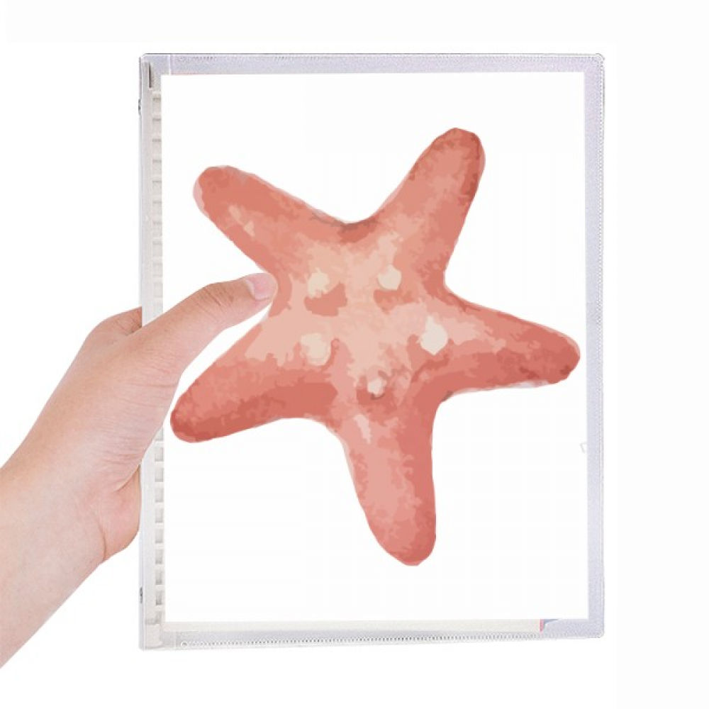 starfish marine life red illustration notebook loose diary refillable ...