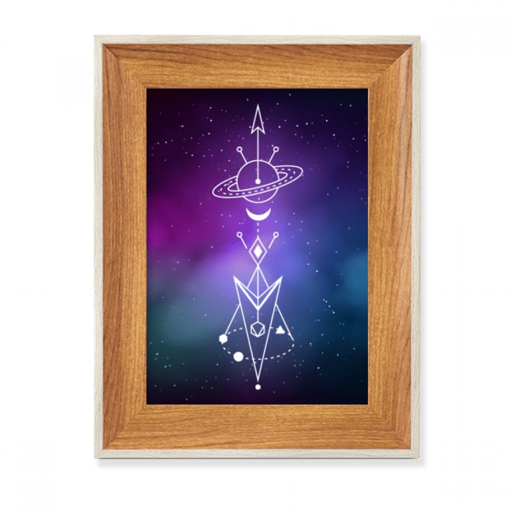 starry alien totem pattern desktop wooden photo frame display picture ...