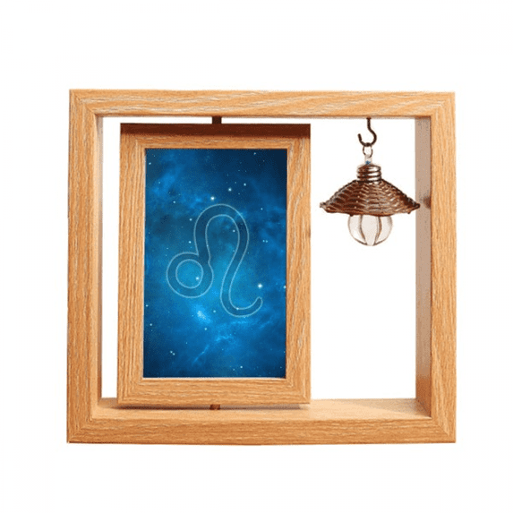 starry night leo zodiac constellation Wooden Rotating Picture Photo ...