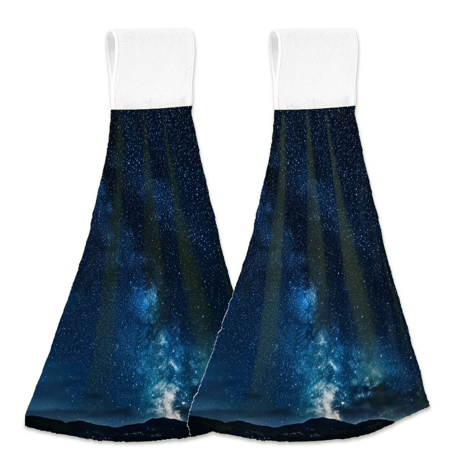 starry night sky Hanging Kitchen Hand Towels Sets with Loop Hand Towels ...