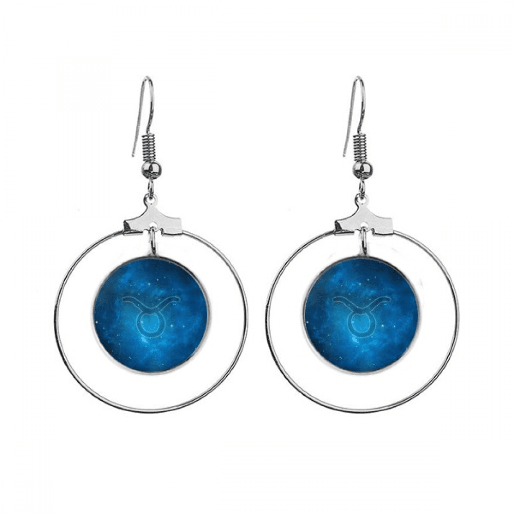 starry night taurus zodiac constellation earrings dangle hoop jewelry ...
