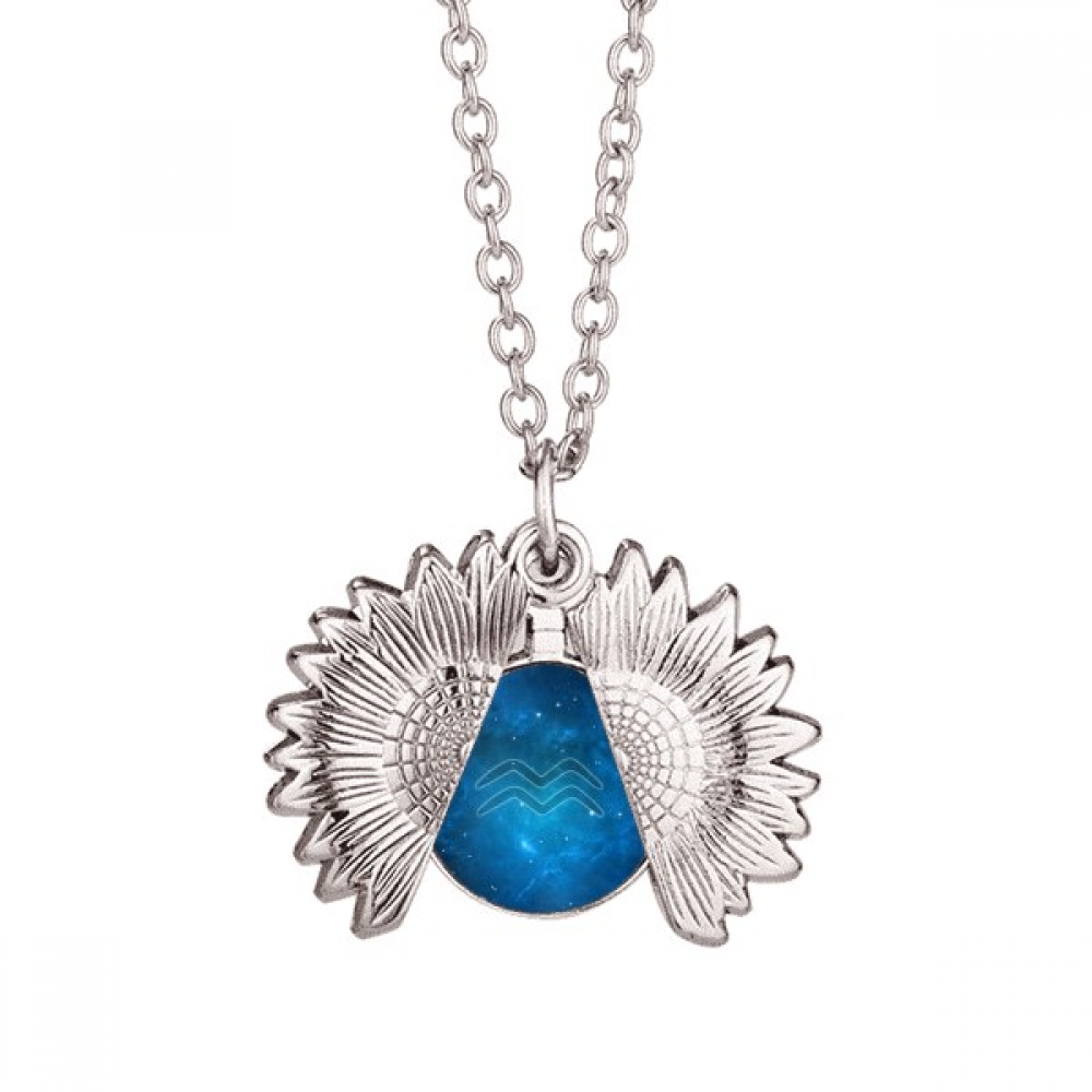 starry night zodiac constellation sunflower necklace pendant locket ...