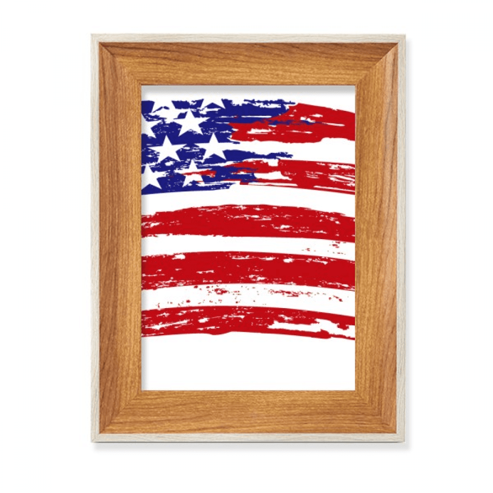 stars and stripes bend amecountry flag desktop wooden photo frame ...