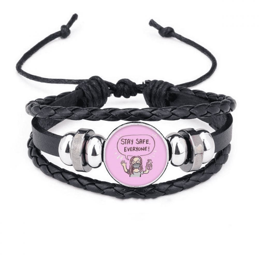 stay safe every facehead respirator bracelet braided leather woven ...