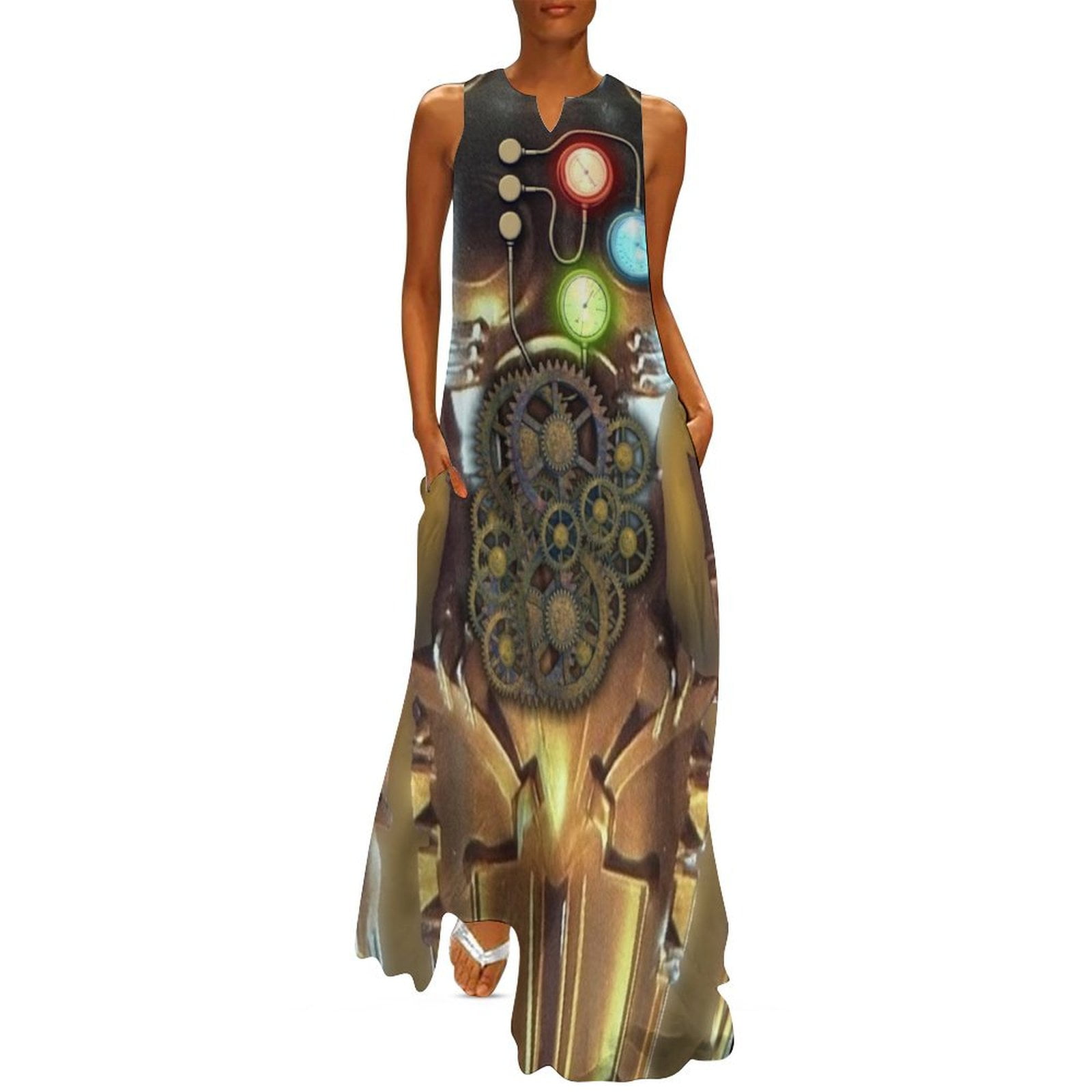 steampunk cyborg body Long Dress elegant and pretty wom's dresses ...