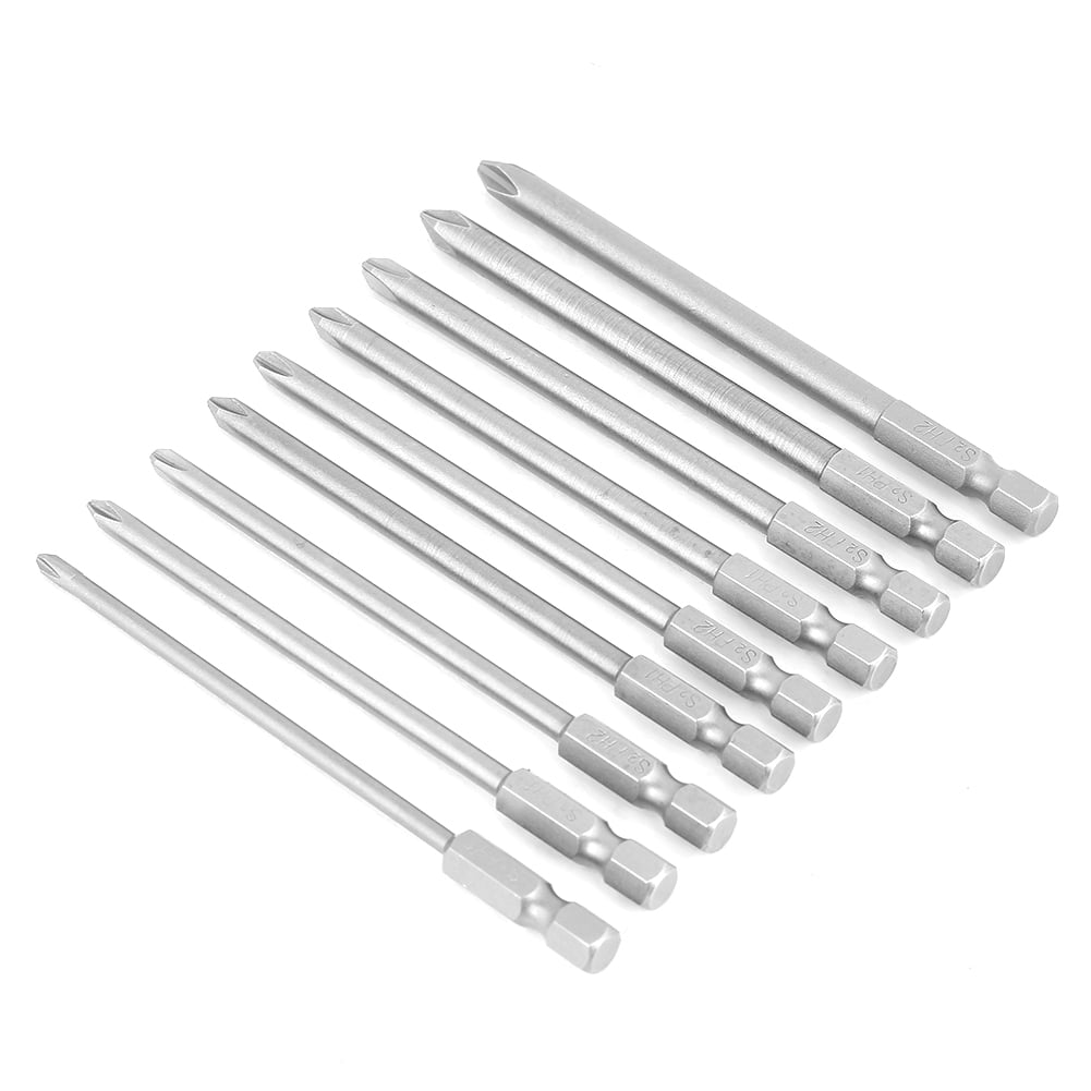 steel Ph1/PH2 screwdriver drill bit, 9pcs steel cross PH1Ph2 ...