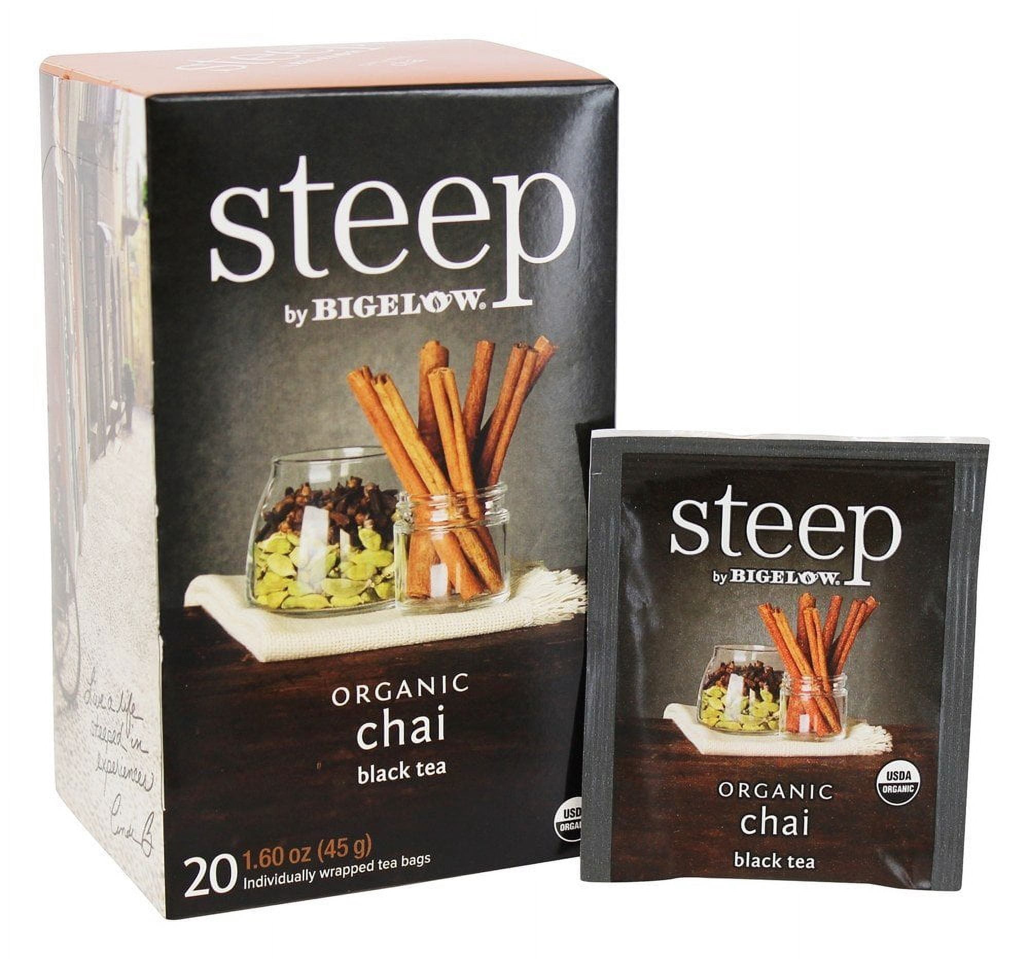 steep Organic Chai Black Tea 20 Count Box (Pack of 1), Certified ...