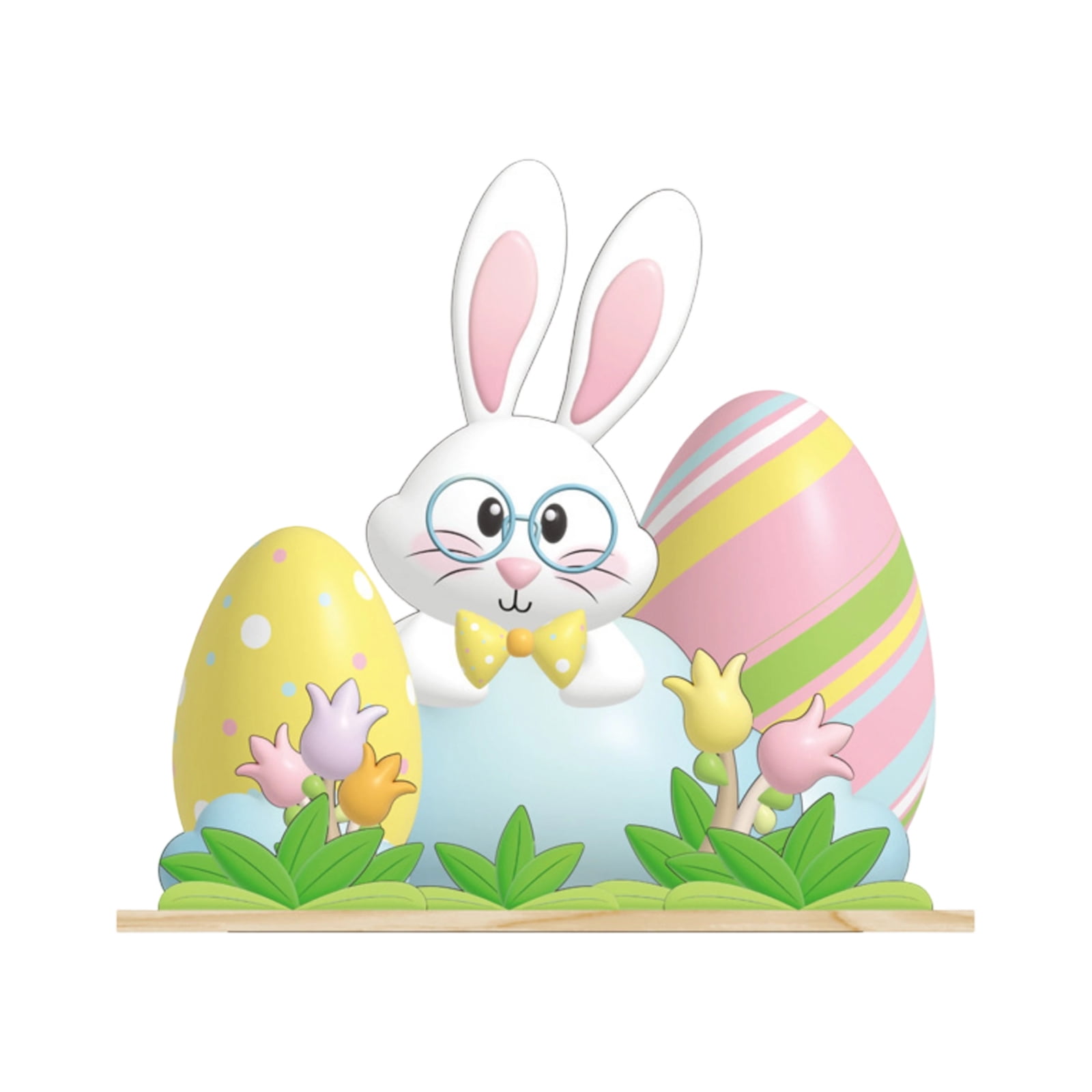 ster Decoration Diy Multi - Layer Resurrection Rabbits & Eggs Wooden ...