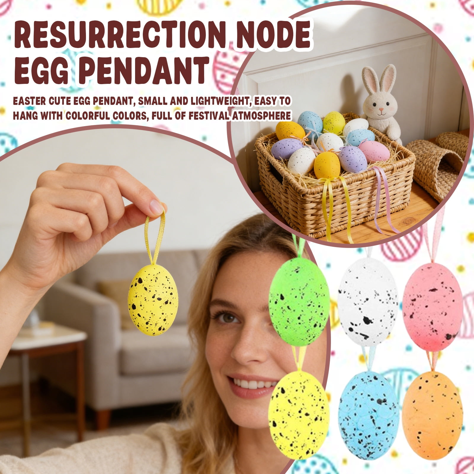 ster Egg Decorations, 6 Pack Colorful Festive Props For Diy Ornaments ...