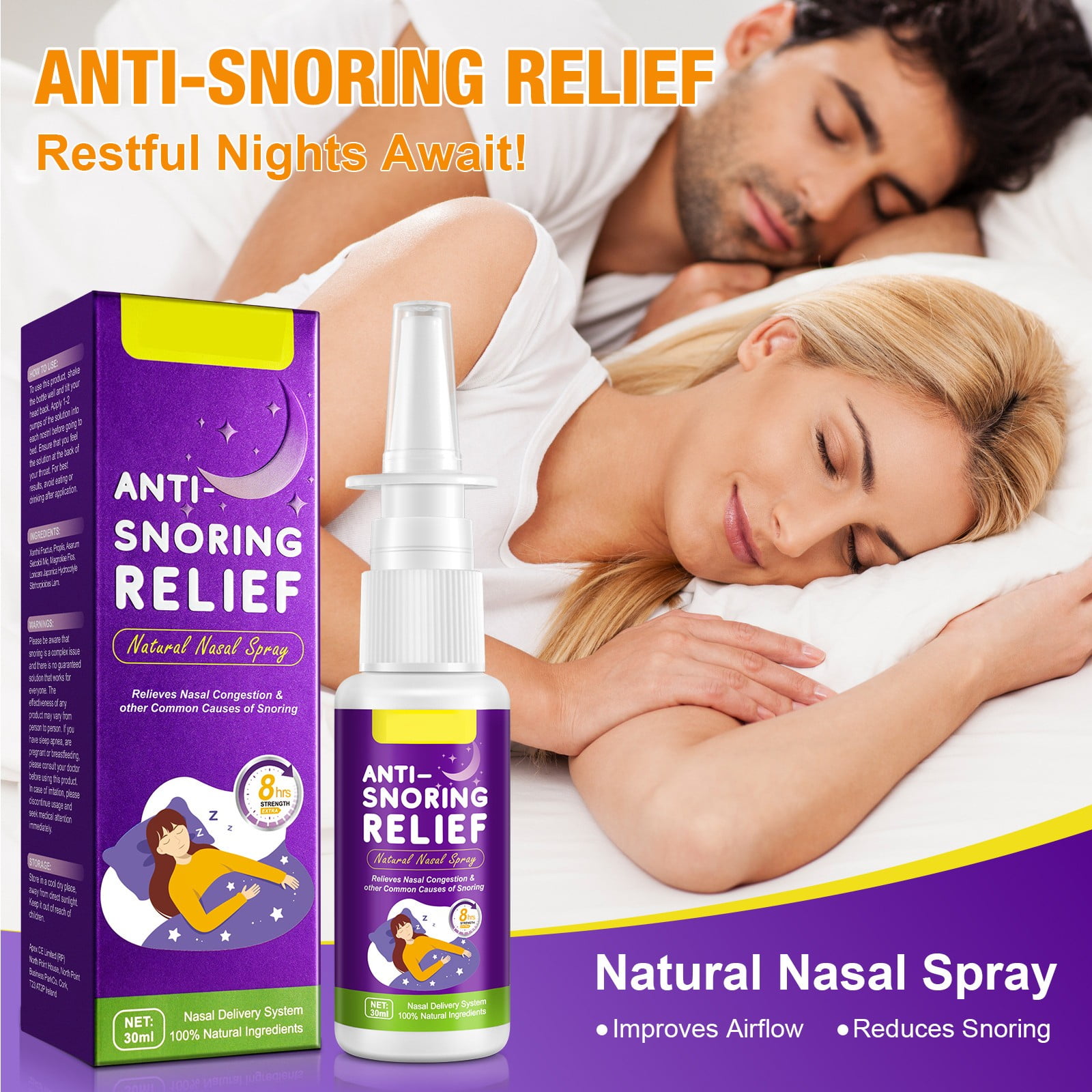 stgrgfhy Health and Beauty Anti-snoring Spray, Fast-acting Snoring ...