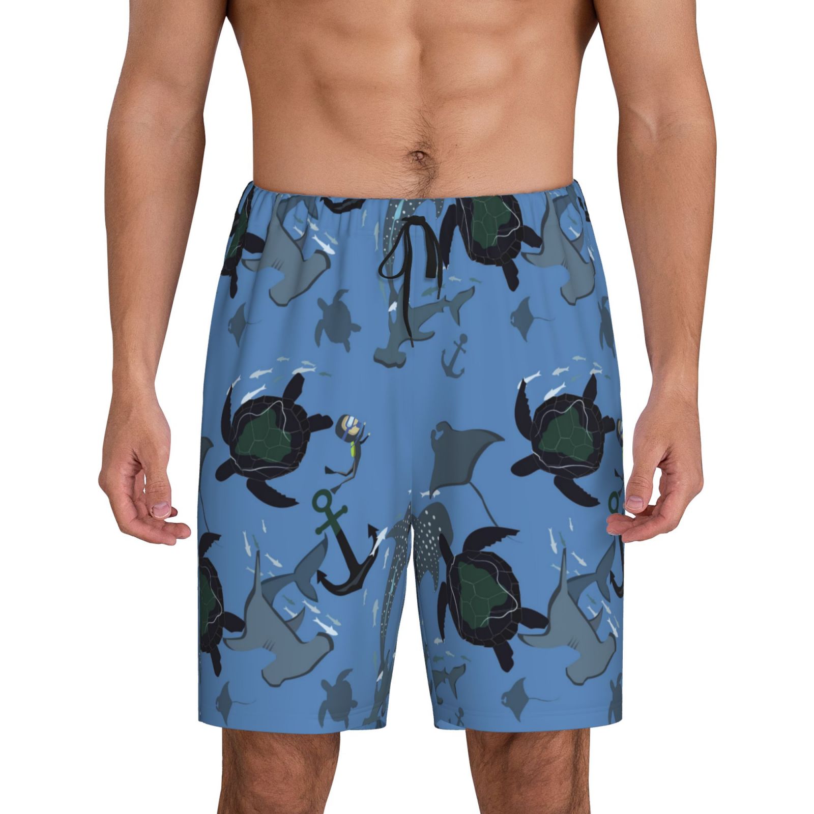 stingrays Hammerhead shark anchor Mens Pajama Shorts, Men's Soft Lounge ...