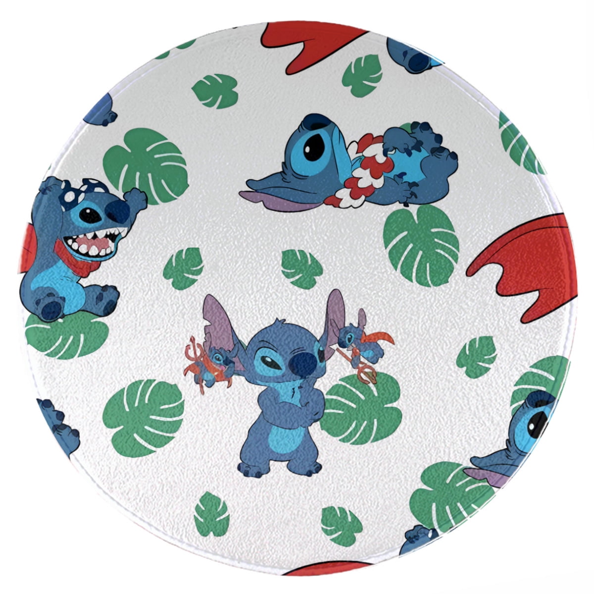 stitch Circular Floor Mat Christmas Bathroom Rugs Washable Round Bath ...