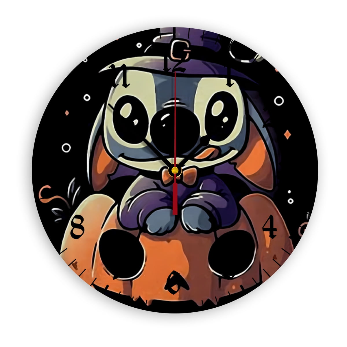 stitch Halloween Thanksgiving Cute Round Digital Wall Clock 12inch-30cm ...