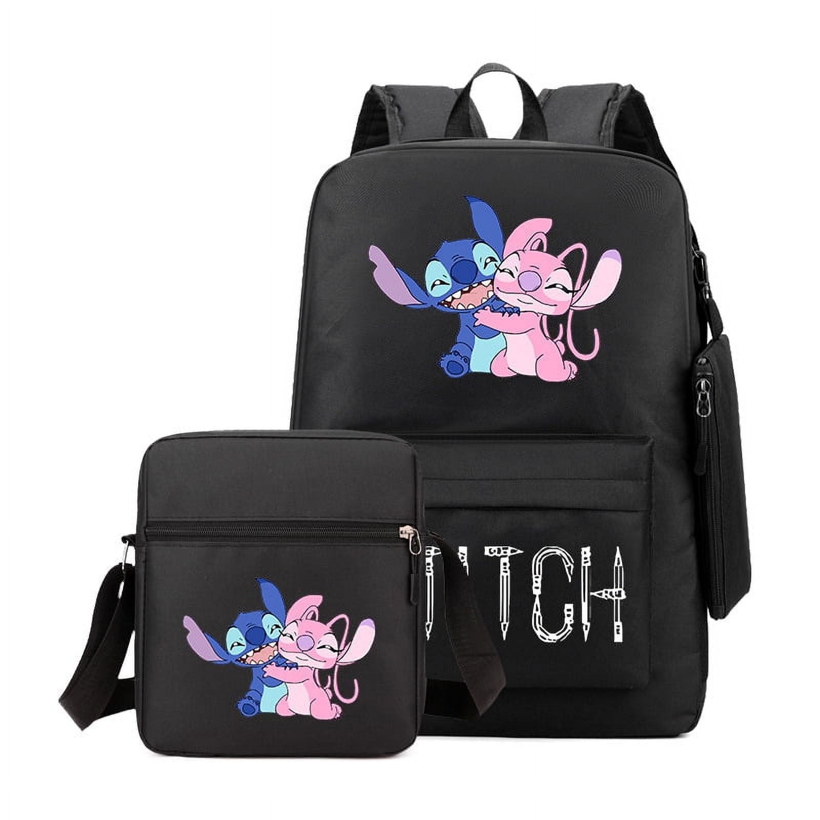 stitch Stitch 3-piece schoolbag Male and female students casual diy ...