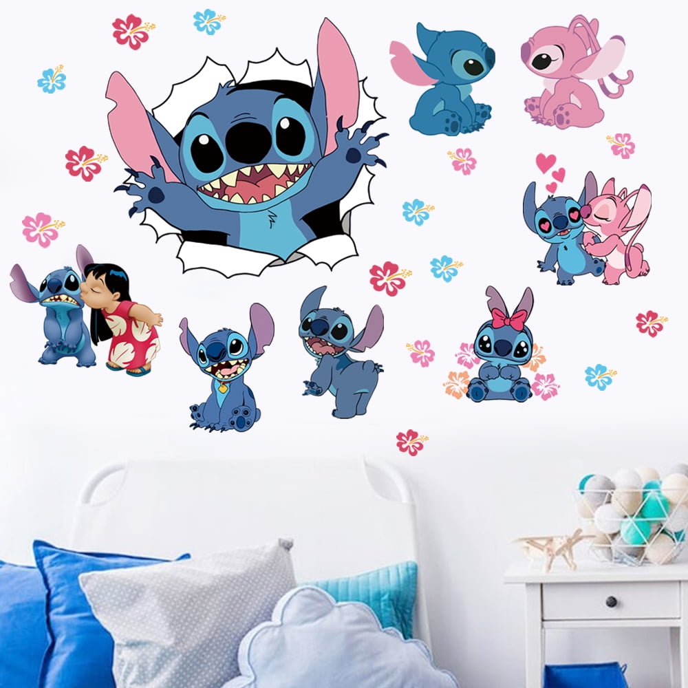 stitch wall stickers Pink Kids Wall Decals Peel and Stickers for stitch ...