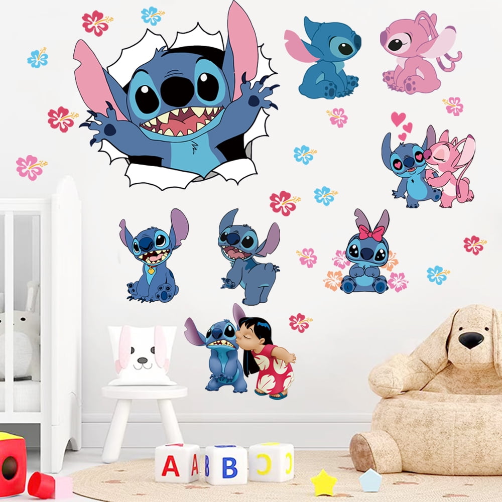 stitch wall stickers Pink Kids Wall Decals Peel and Stickers for stitch ...