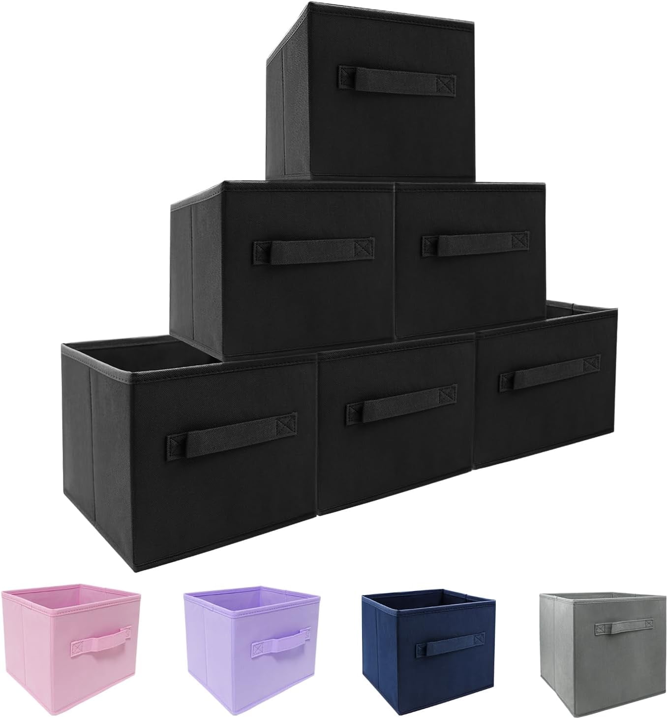storage bins collapsible storage bins,cube storage organizer (Pack of 6 ...