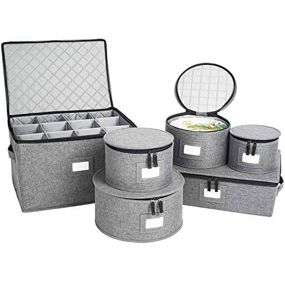 storageLAB Dinnerware Storage Set, Dinner Containers Case Box with Felt ...