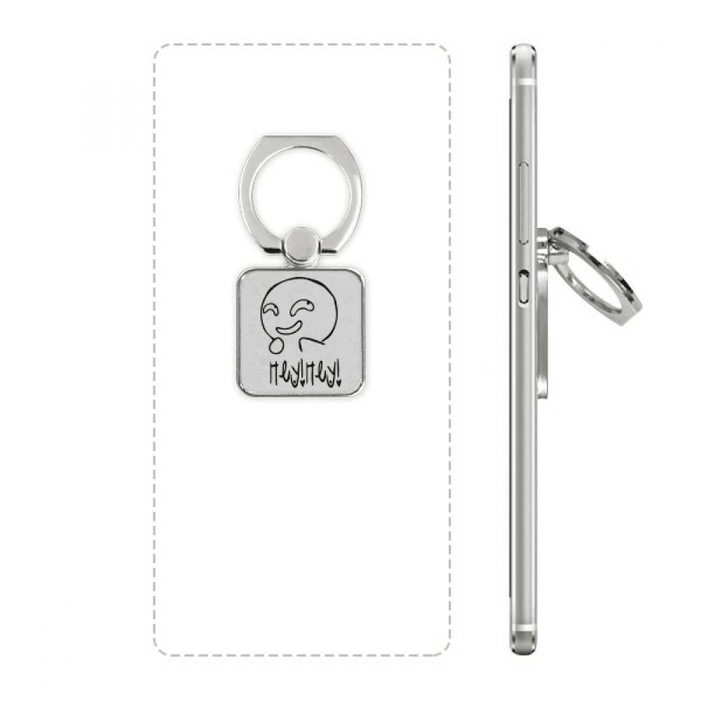 strange sle black cute chat happy square cell ph stand holder bracket ...
