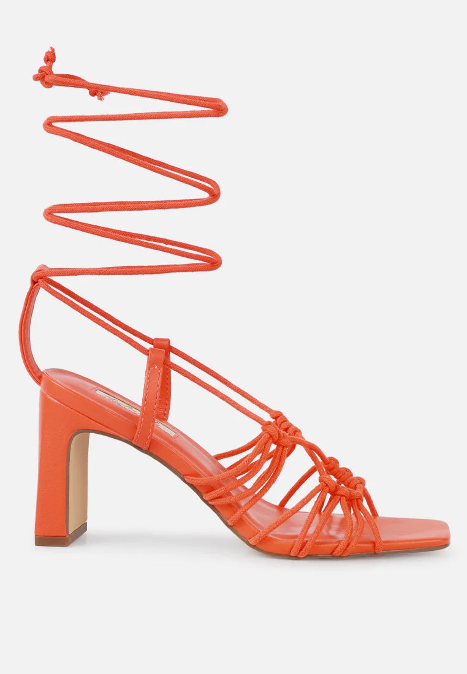 Strings Attach Lace Up Italian Block Heel Sandals - Walmart.com