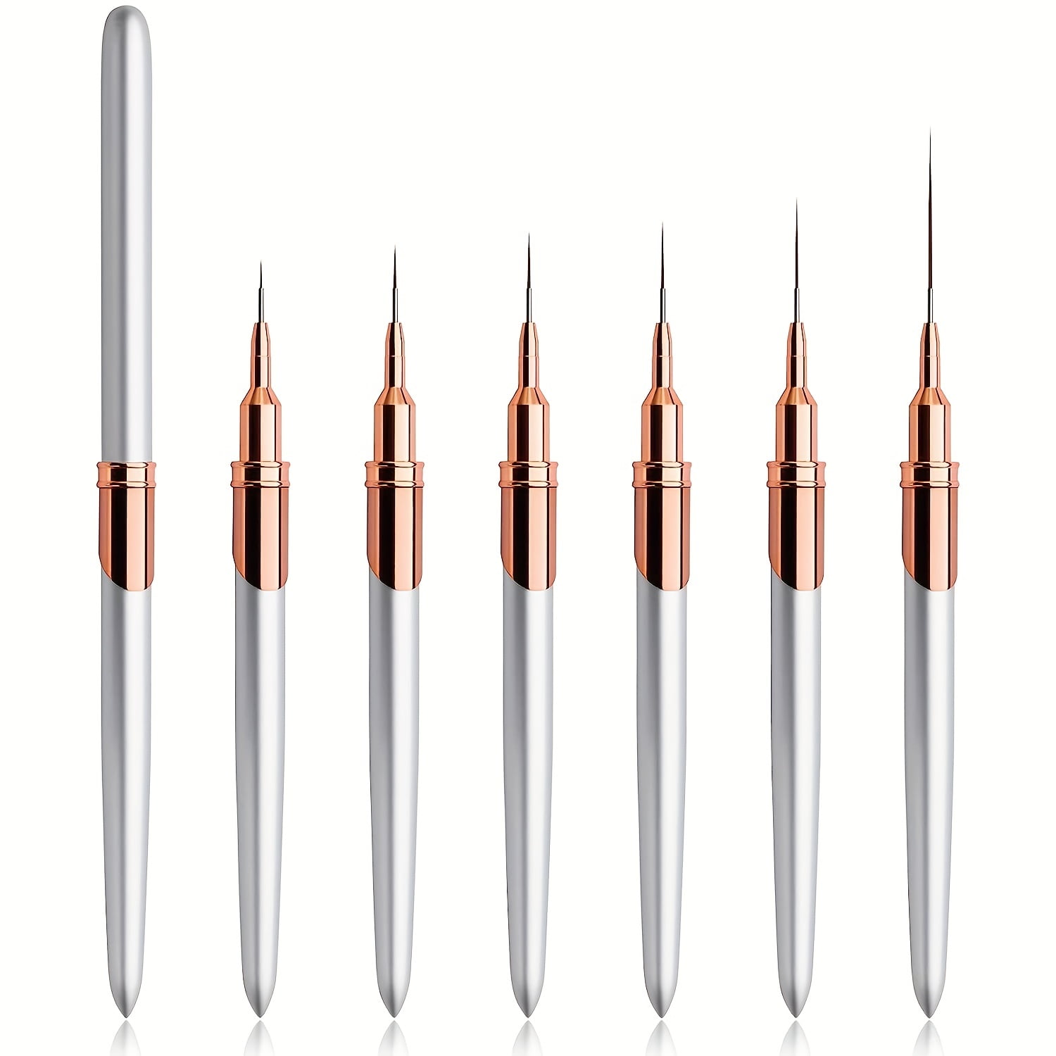 striping nail art brushes, 6pcs super fine striper metal handle nail ...